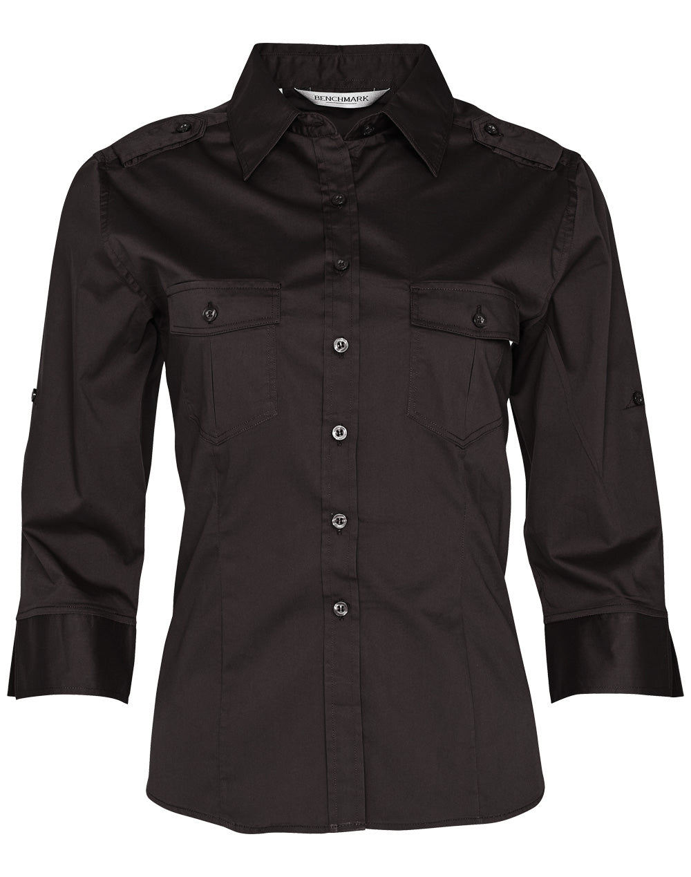 Benchmark M8913 Women's 3/4 Sleeve Military Shirt - Workwear Australia ...