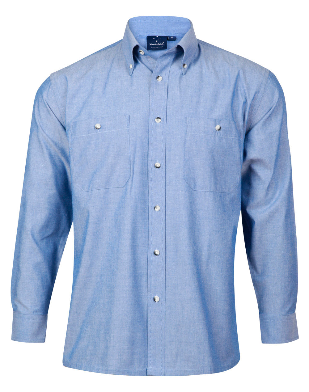 Benchmark BS03L Men's Chambray Long Sleeve - Workwear Australia Online